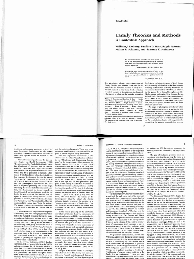 Family Theories and Methods: A Contextual Approach | PDF | Social ...