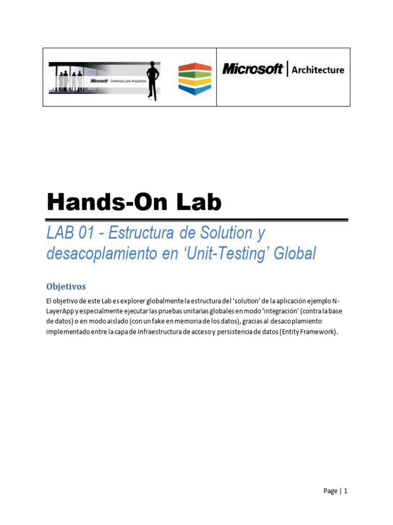 LAB 01 - Lab Estructura de Solution y Unit-Testing Global | PDF ...