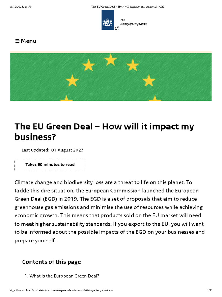 EU Green Deal Business Impact Guide | PDF | Sustainability | Agriculture