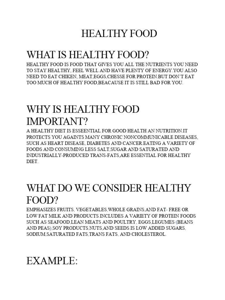 Healthy Food | PDF