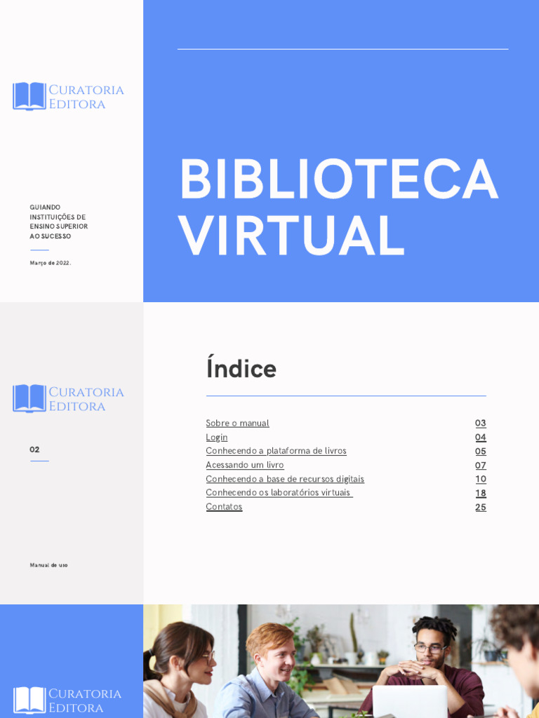 Manual de Uso Biblioteca Virtual | PDF | Bibliotecas | Acesso livre