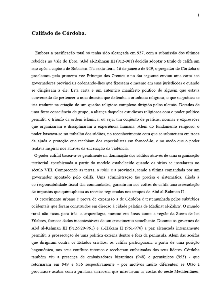 Califado de Córdoba | PDF | Todos