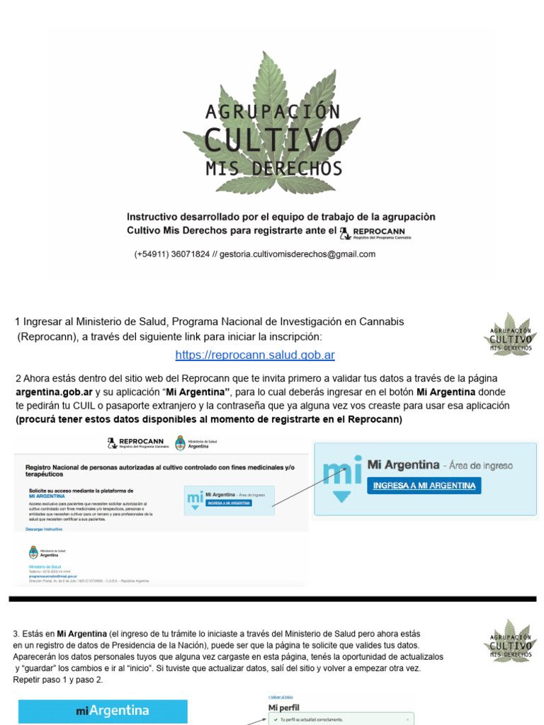 Registro en Reprocann: Guía Paso a Paso | PDF | Cannabis (Droga)