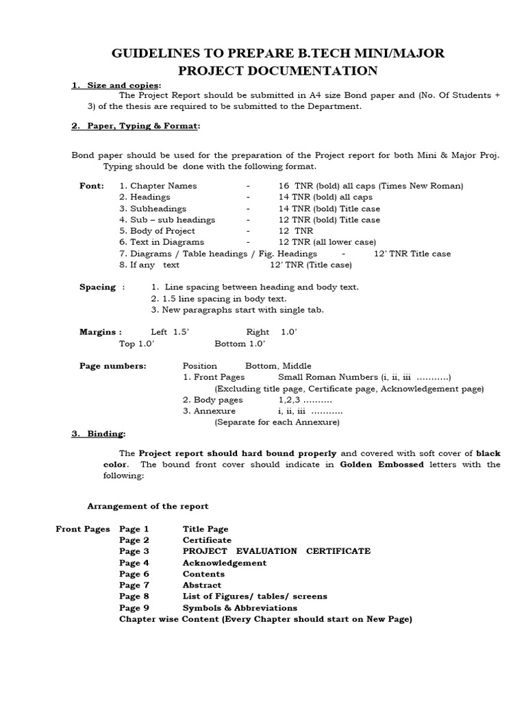 Major Project Documentation Guidelines Pdf Computing Computer Science 