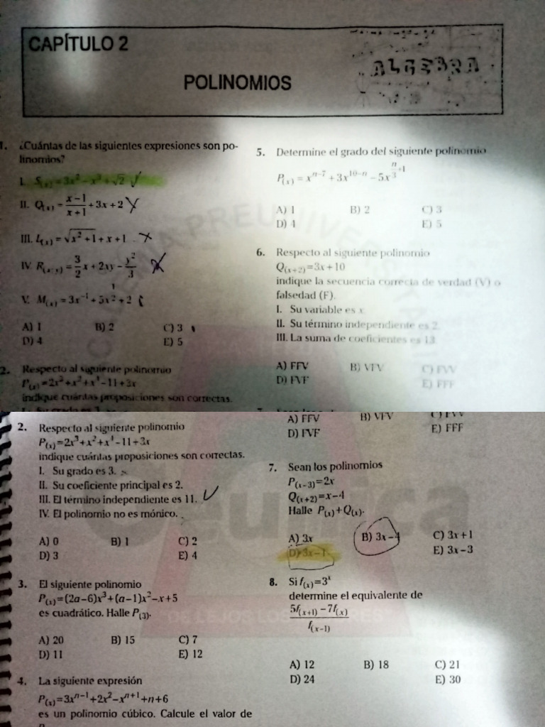 UNICA 02. Álgebra Polinomio | PDF | Algoritmos | Ciencia computacional