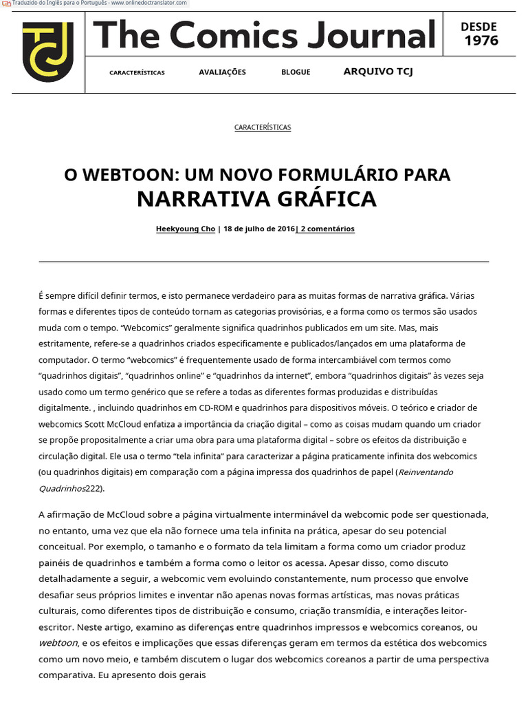 The Webtoon_ A New Form for Graphic Narrative - The Comics Journal.en ...