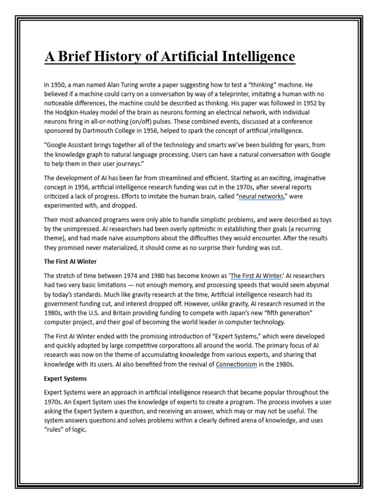 A Brief History of Artificial Intelligence: The First AI Winter ...