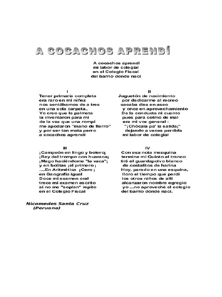 A Cocachos Aprendi | PDF