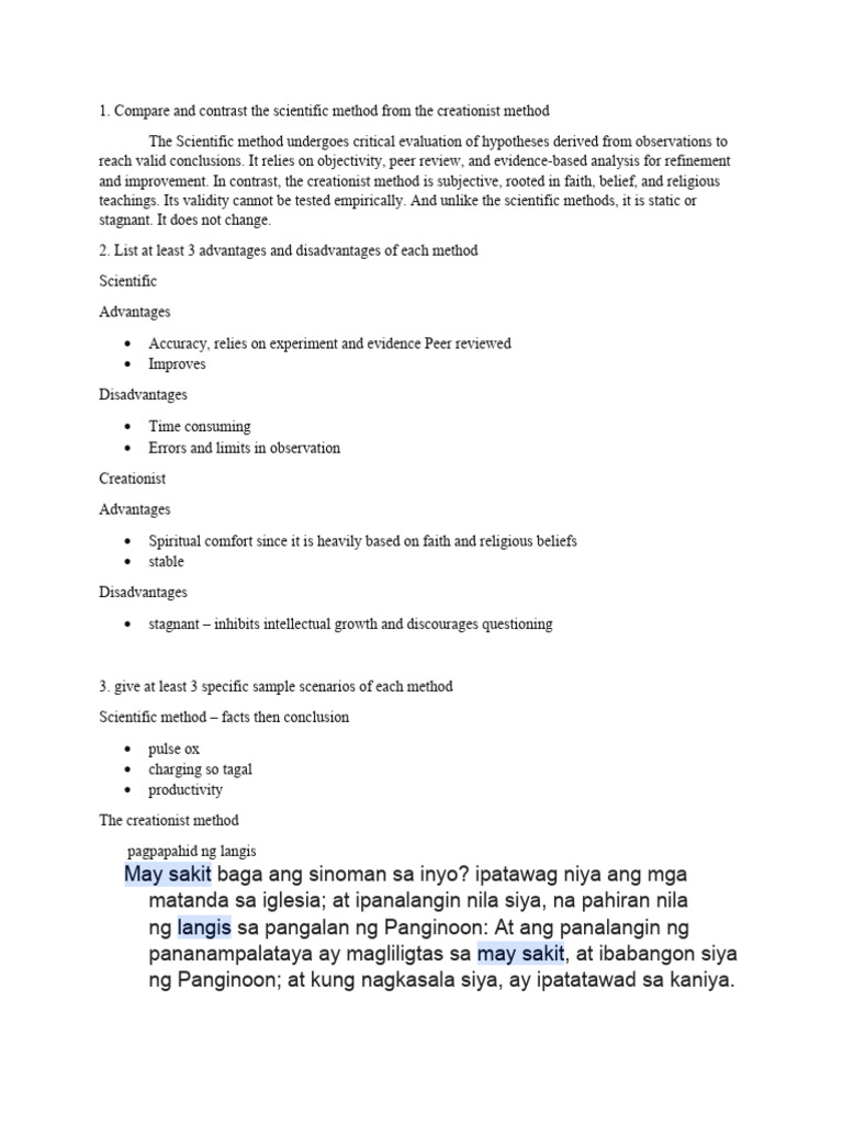 Sceintific Vs Creationist Pdf Lifestyle