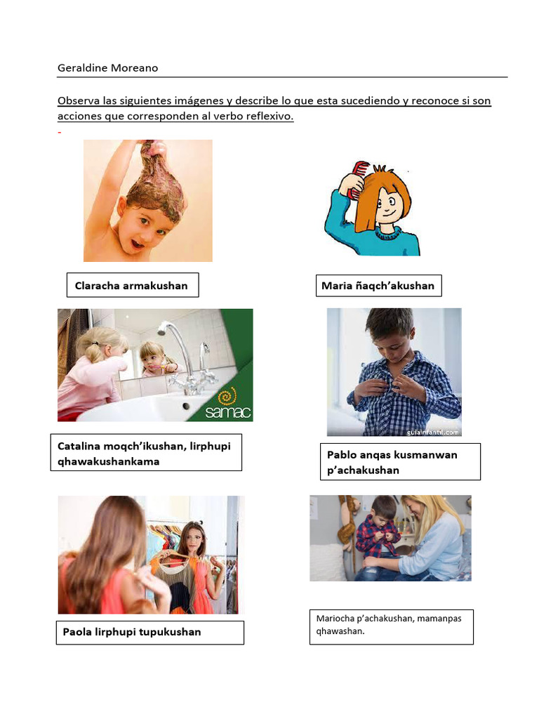 TAREA Verbos reflexivos | PDF | Verbo | Asunto (gramática)