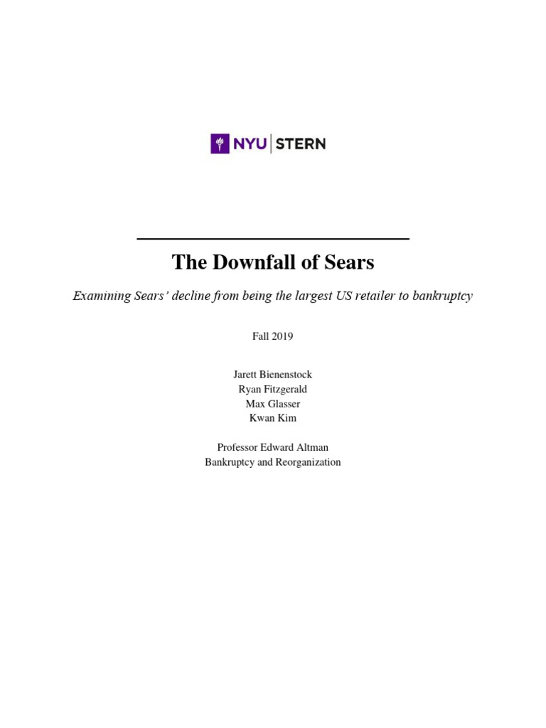 September 2020 Runner Up Paper - Downfall of Sears | PDF | Kmart | Sears