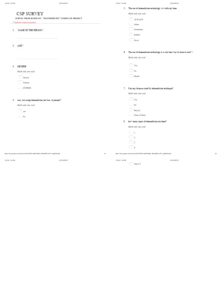 CSP Survey Questions | PDF | Electronic Health Record | Mobile App