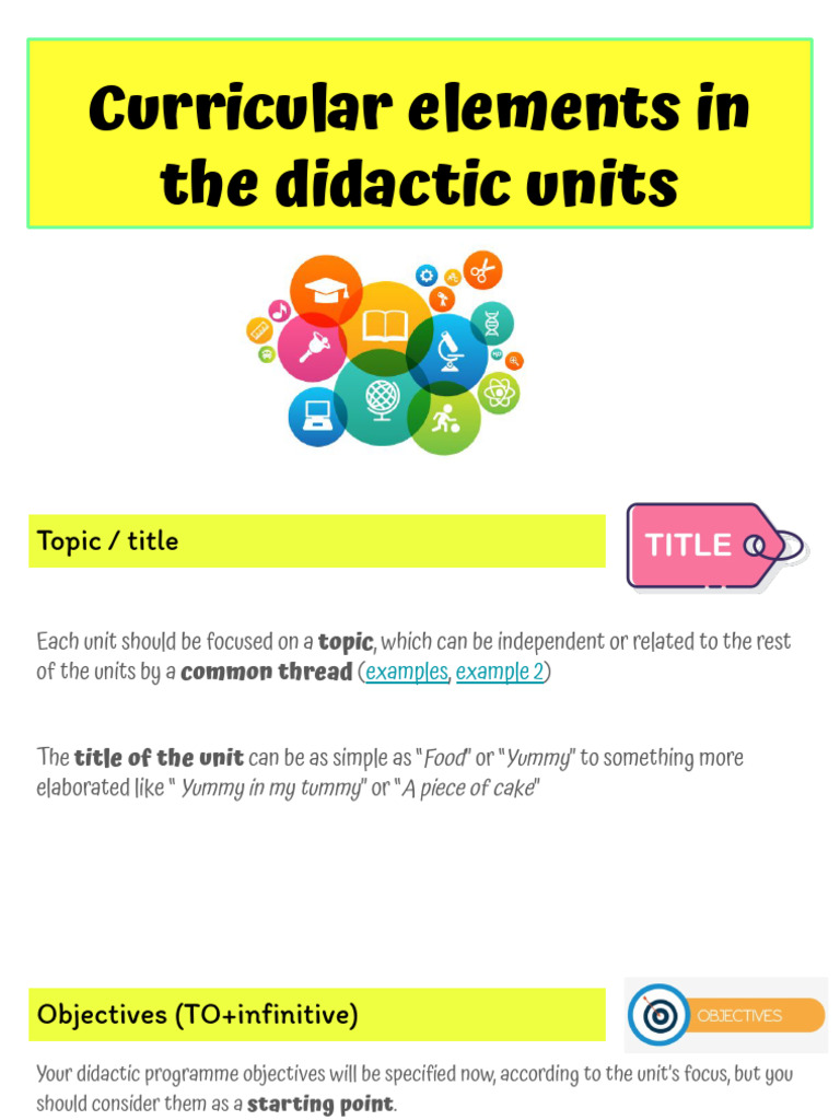 Curricular Elements in The Didactic Units | PDF | Information | Vocabulary
