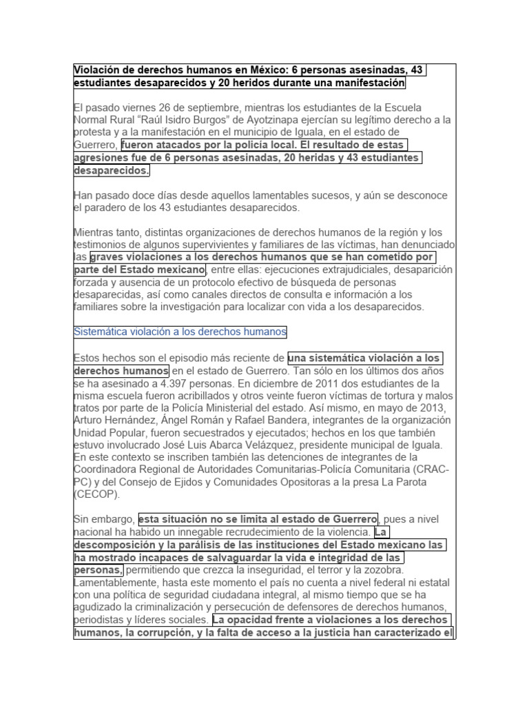 Violación de derechos humanos en México | PDF | Violación | Derechos humanos