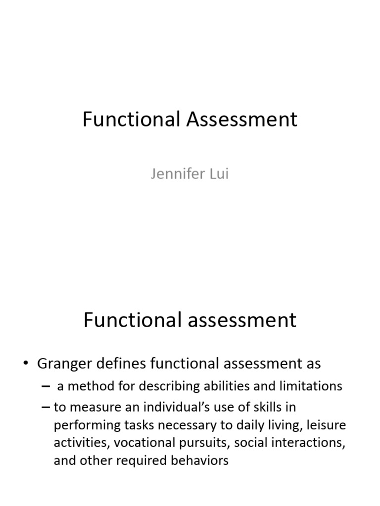 Functional Assessment | PDF | Level Of Measurement | Major Depressive Disorder