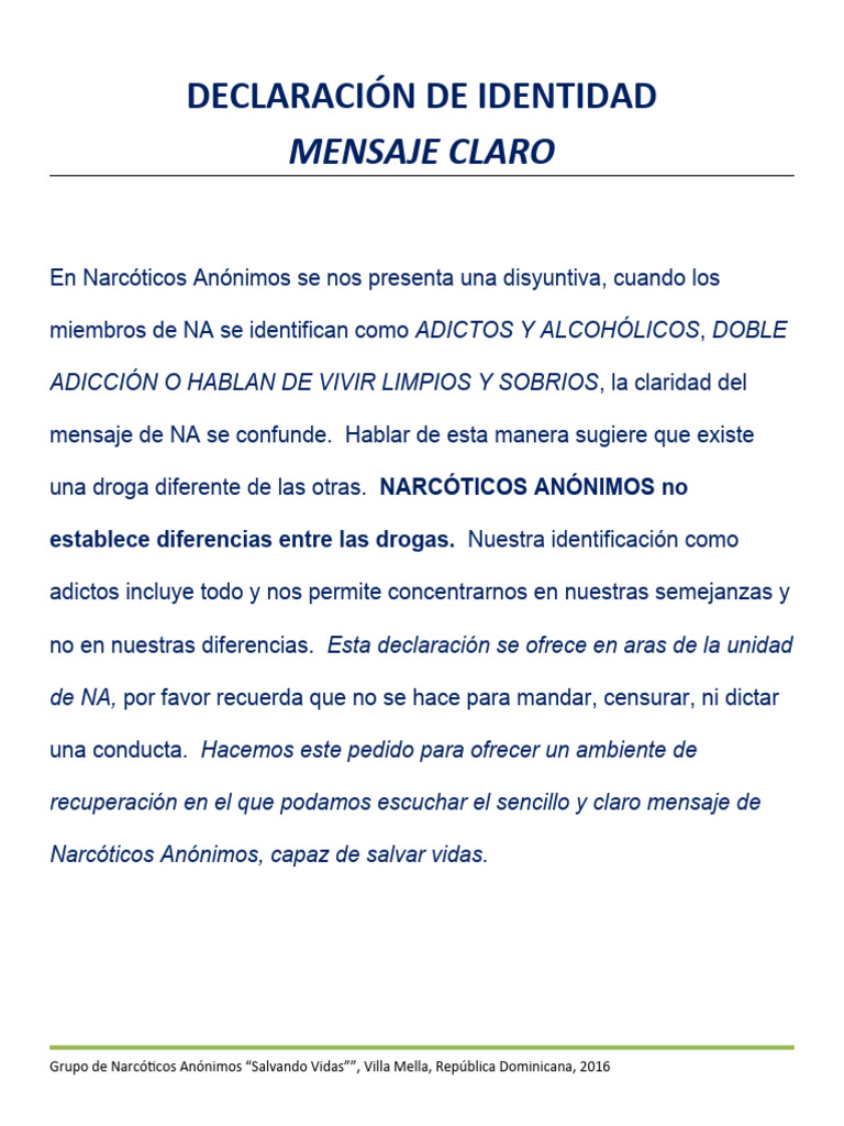Declaracion de Identidad | PDF
