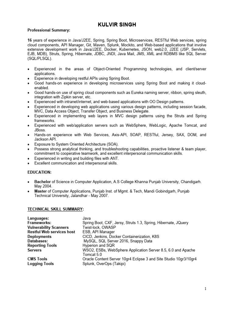 Senior Java Developer with Microservices Expertise | PDF | Java ...