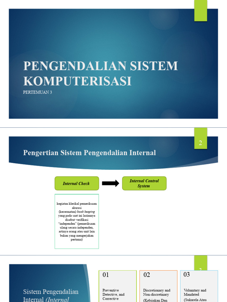 Pertemuan 3 - Pengendalian Sistem Komputerisasi | PDF