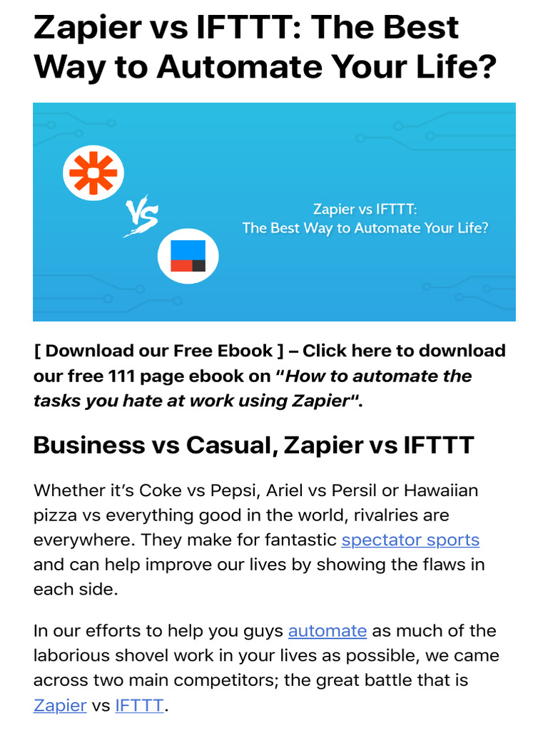Zapier Vs IFTTT: The Best Way To Automate Your Life? - Process Street - Checklist, Workflow and ...