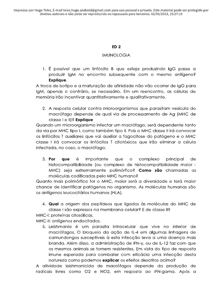 Respostas ED 2 | PDF