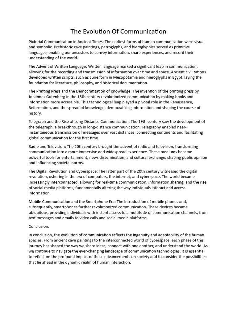 The Evolution of Communication | PDF | Communication | Information