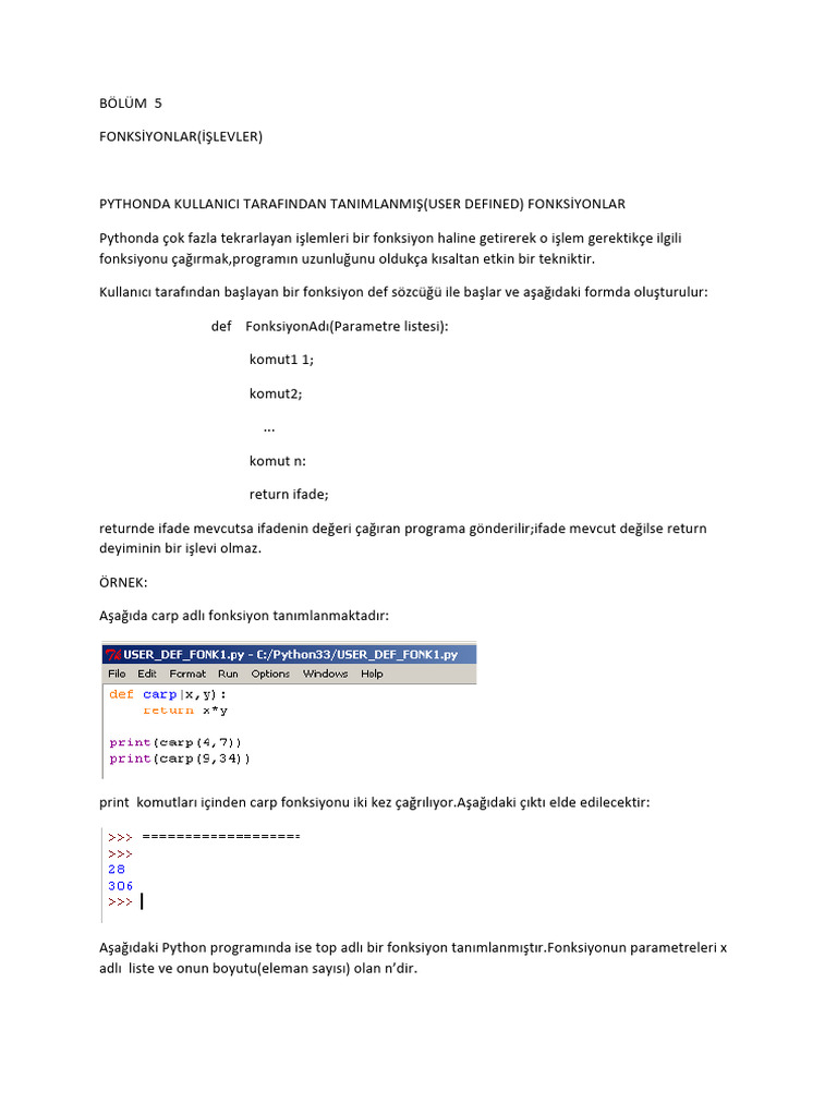 BOLUM_5_PYTHON_FONKSIYON | PDF