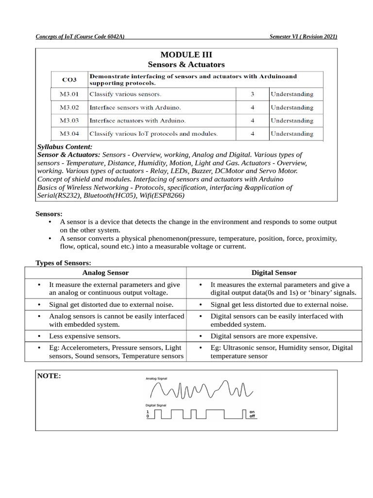 IOT - MOD - 3 - Notes | PDF | Sensor | Accelerometer