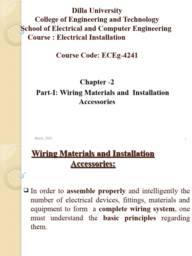 Chapter-2 Part-I Wiring Materials and Accessories - 094901 | PDF ...
