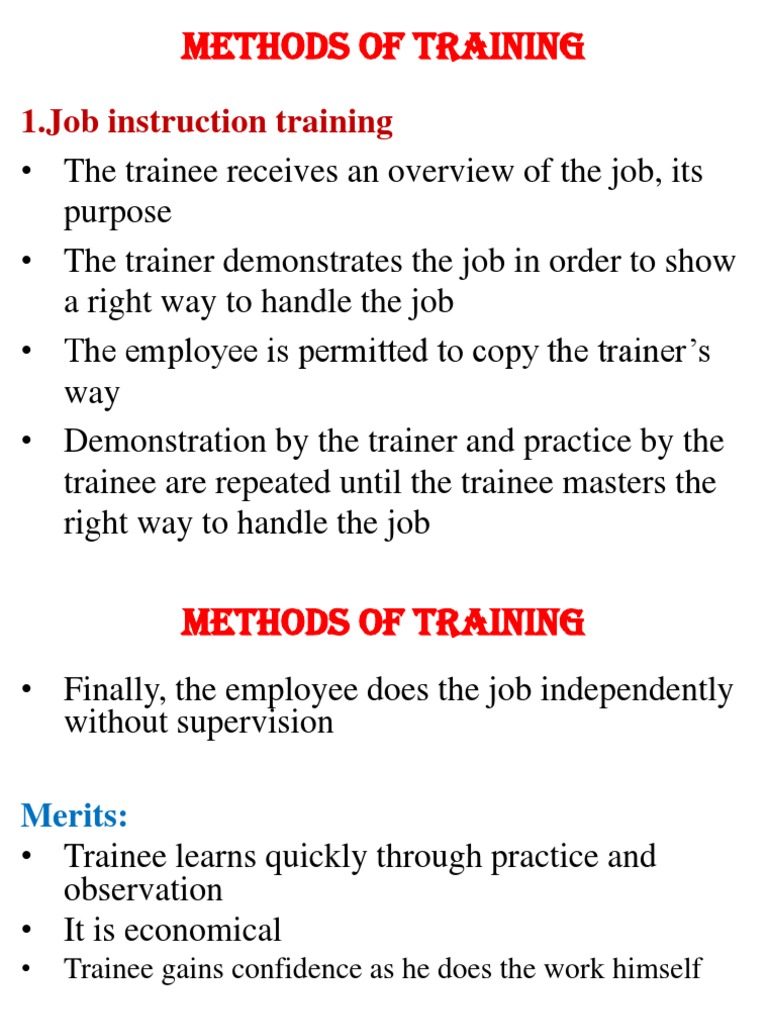 Methods of Training | PDF | Evaluation | Educational Technology