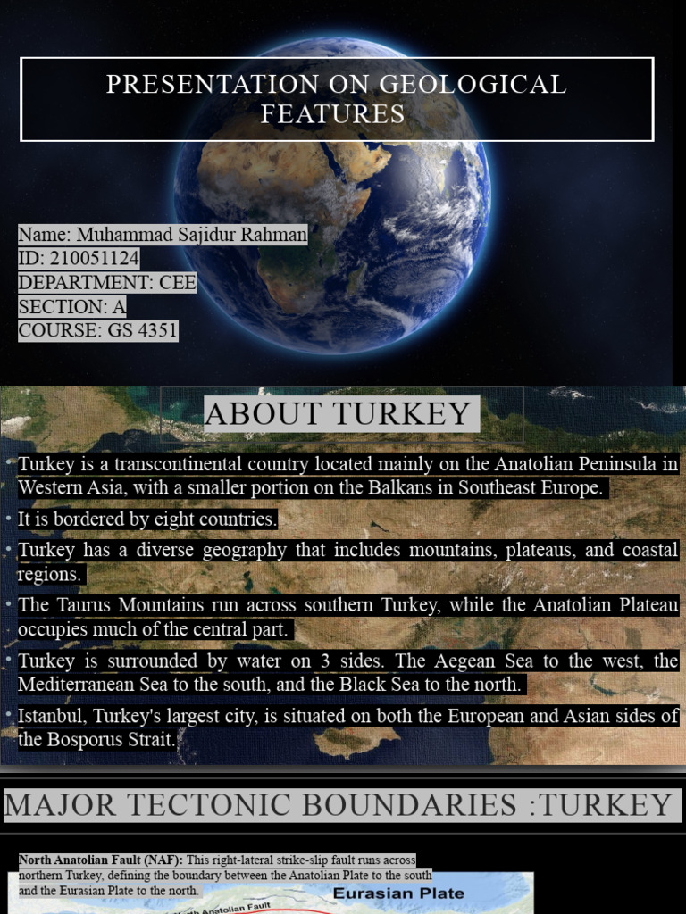 Presentation On Geological Features | PDF | Earthquakes | Plate Tectonics