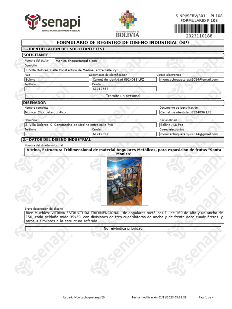 Formulario SENAPI | PDF