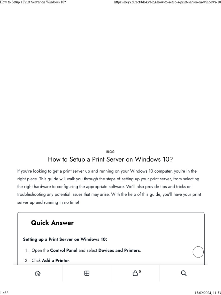 How To Setup A Print Server On Windows 10 | PDF | Computer Network | Printer (Computing)