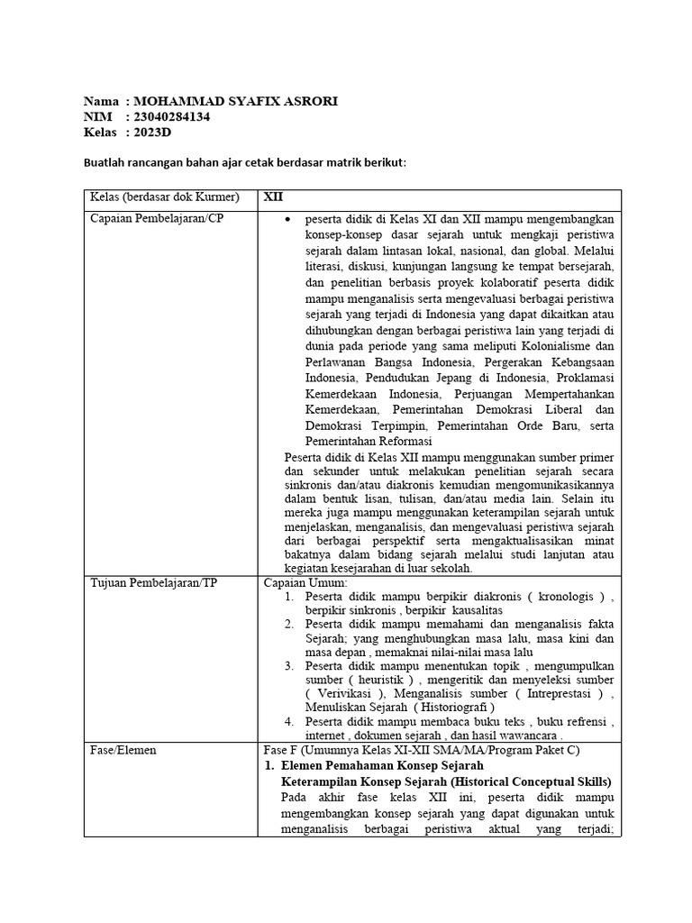 2023C Tgs Ranc BHN Ajar 23040284085 Sapoixxx | PDF