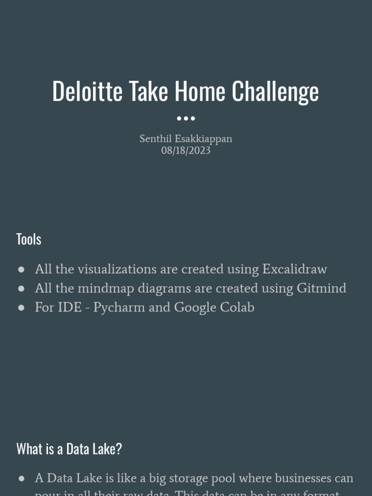 Deloitte Take Home Challenge - V2 | PDF | Databases | Cloud Computing
