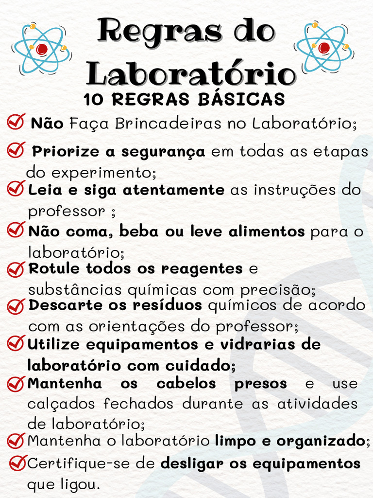 Regras Básicas para o Laboratório | PDF | Ciências e Matemática