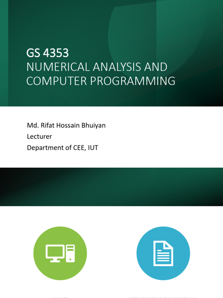 GS 4353 Numerical Analysis Week 1 | PDF | Numerical Analysis ... GS 4353 Numerical Analysis Week 1 | PDF | Numerical Analysis ...