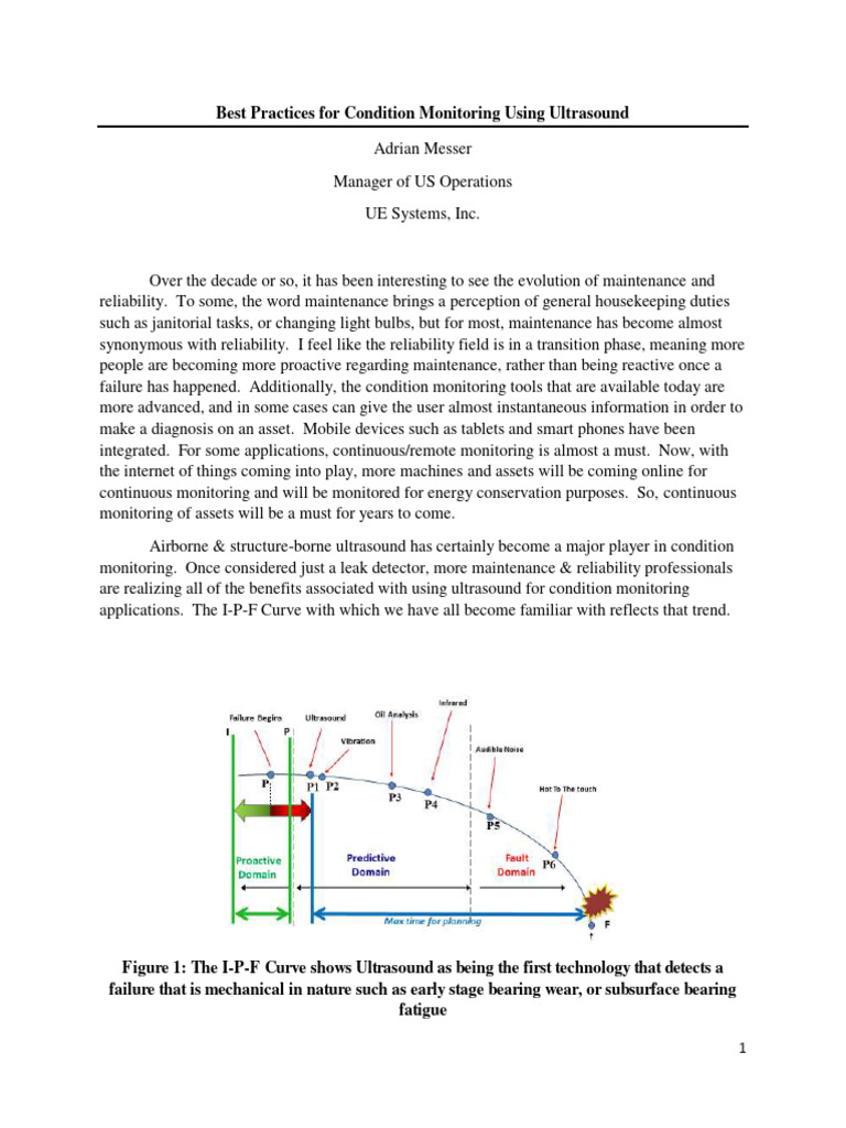 Best Practices For Condition Monitoring Using Ultrasound | PDF | Bearing (Mechanical) | Ultrasound