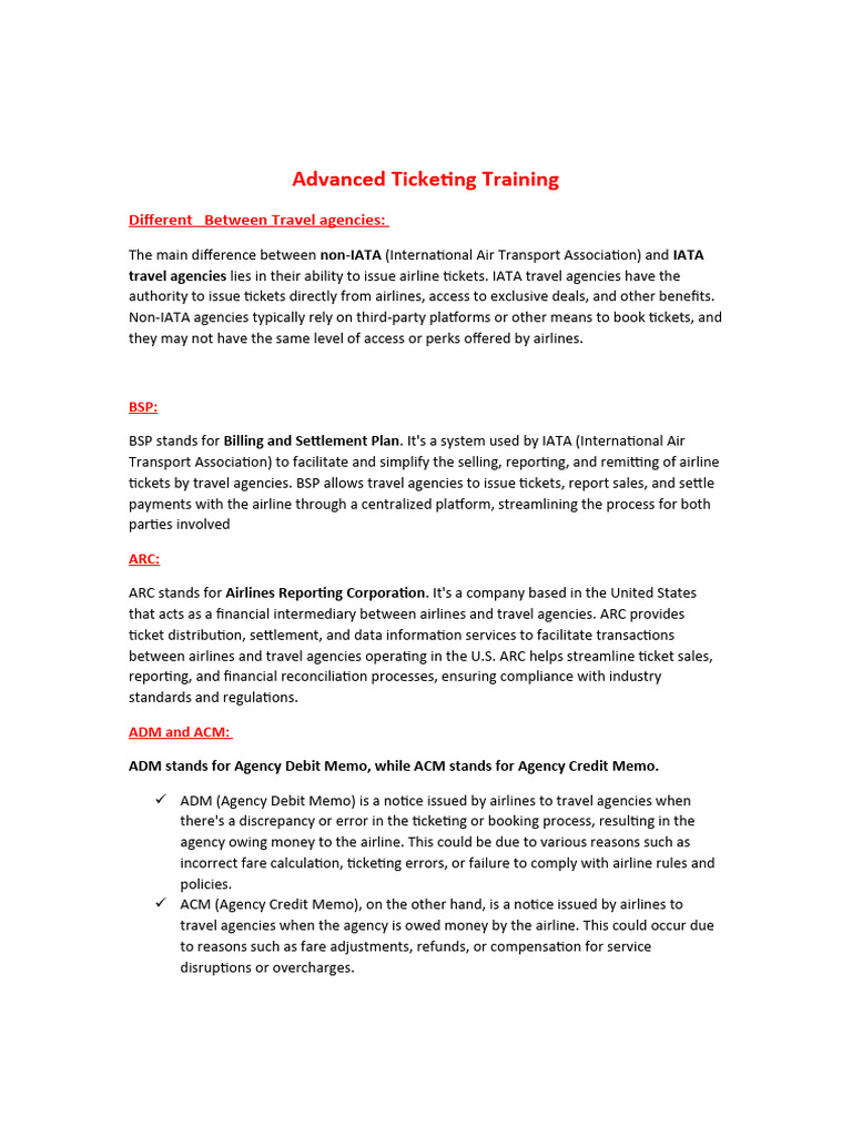 Advanced Ticketing Training | PDF | Fee | Ticket (Admission)