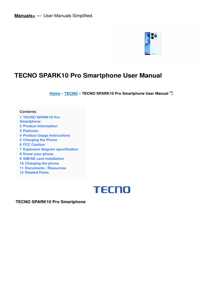 Spark10 Pro Smartphone Manual | PDF | Radio | Smartphone