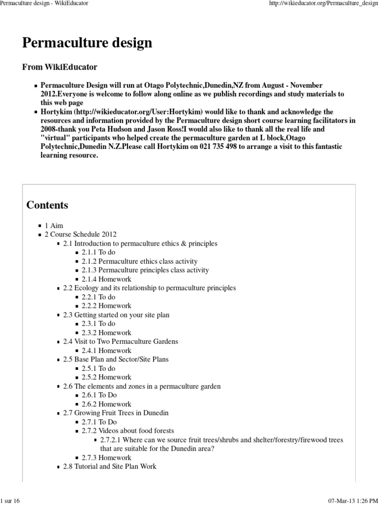 Permaculture Design - WikiEducator | PDF | Permaculture | Agriculture
