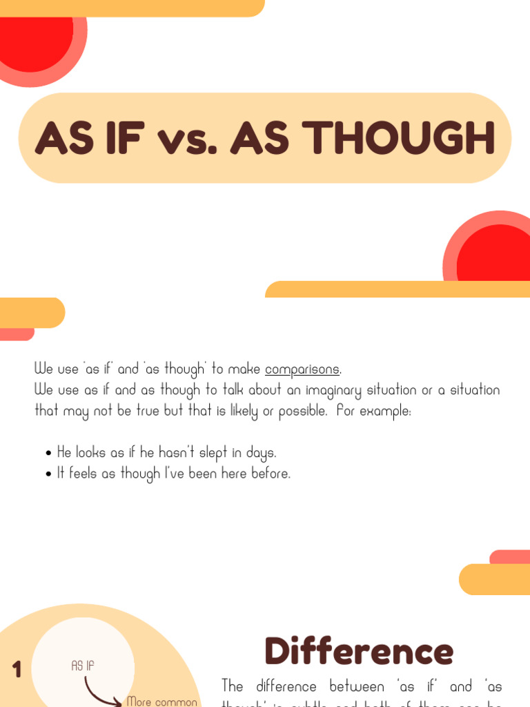 As If vs. As Though | PDF | Grammatical Tense | Verb