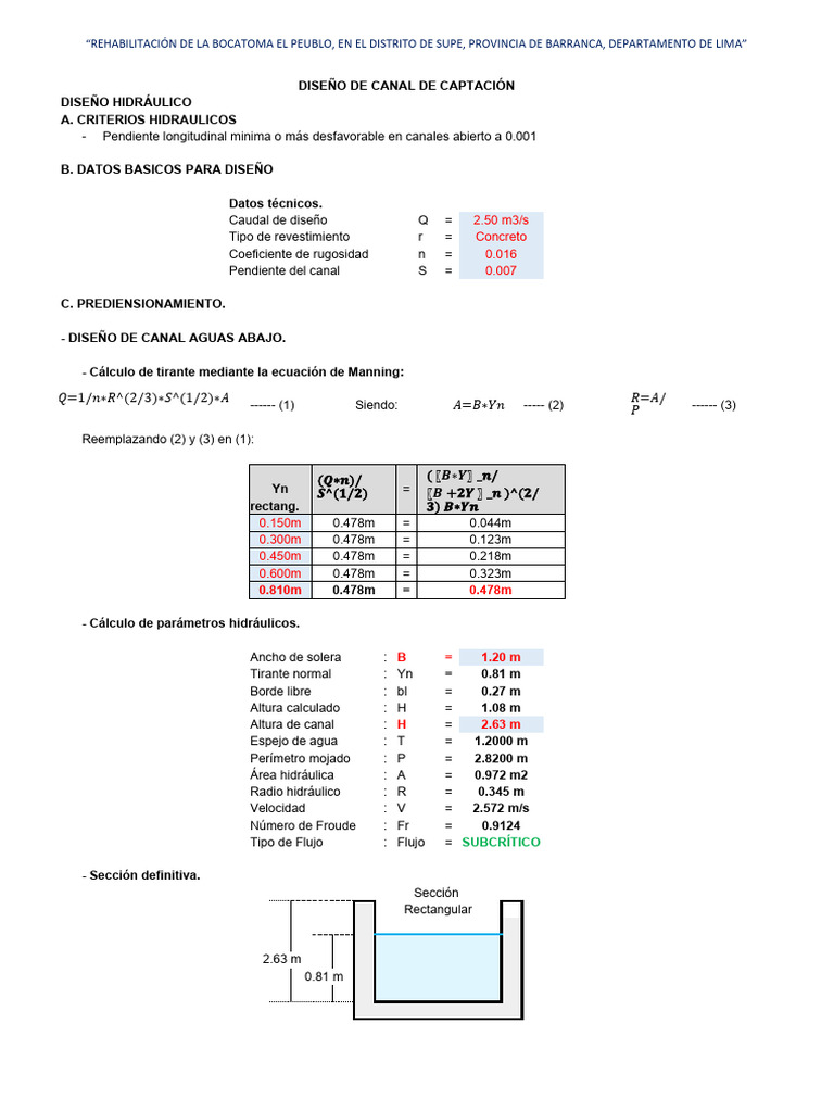 Canal de Captación | PDF | Hormigón | Materiales de construcción