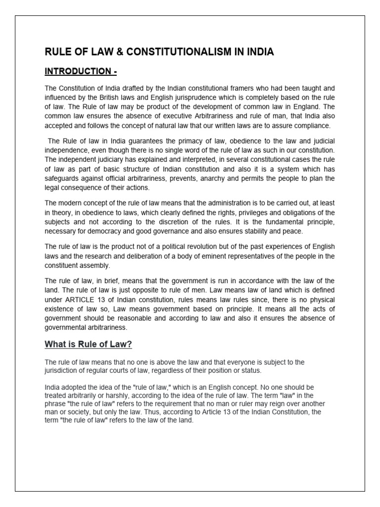 Rule of Law | PDF | Rule Of Law | Justice