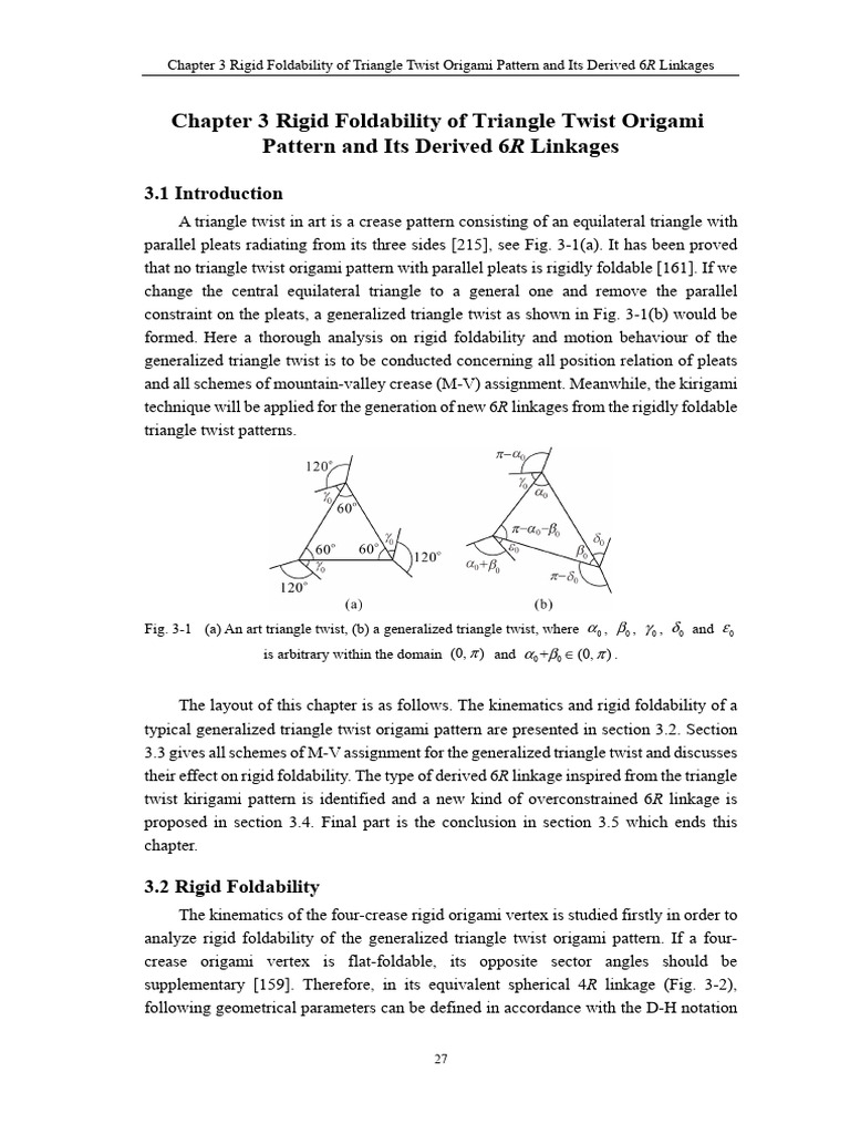Kinematics of Spatial Linkages Chapter 3 | PDF | Triangle | Origami