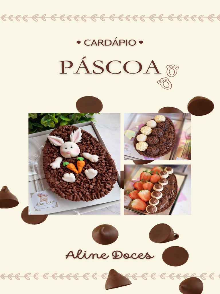CARDÁPIO PÁSCOA 2024 Aline Doces | PDF