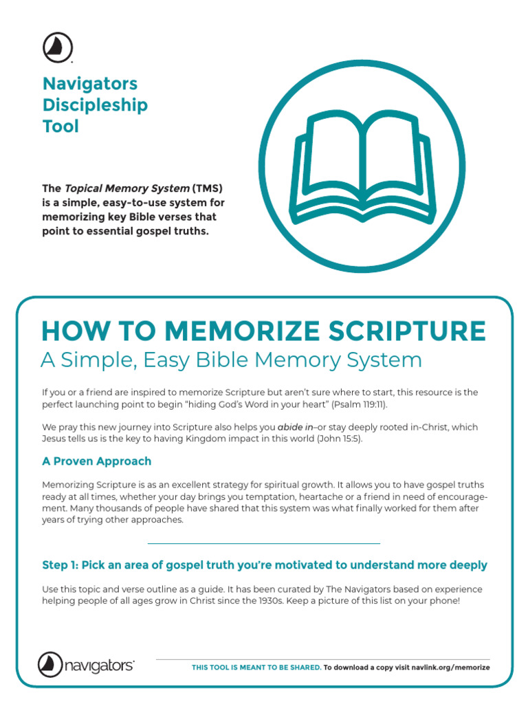 Navigators How To Memorize Scripture | PDF | Jesus | Bible