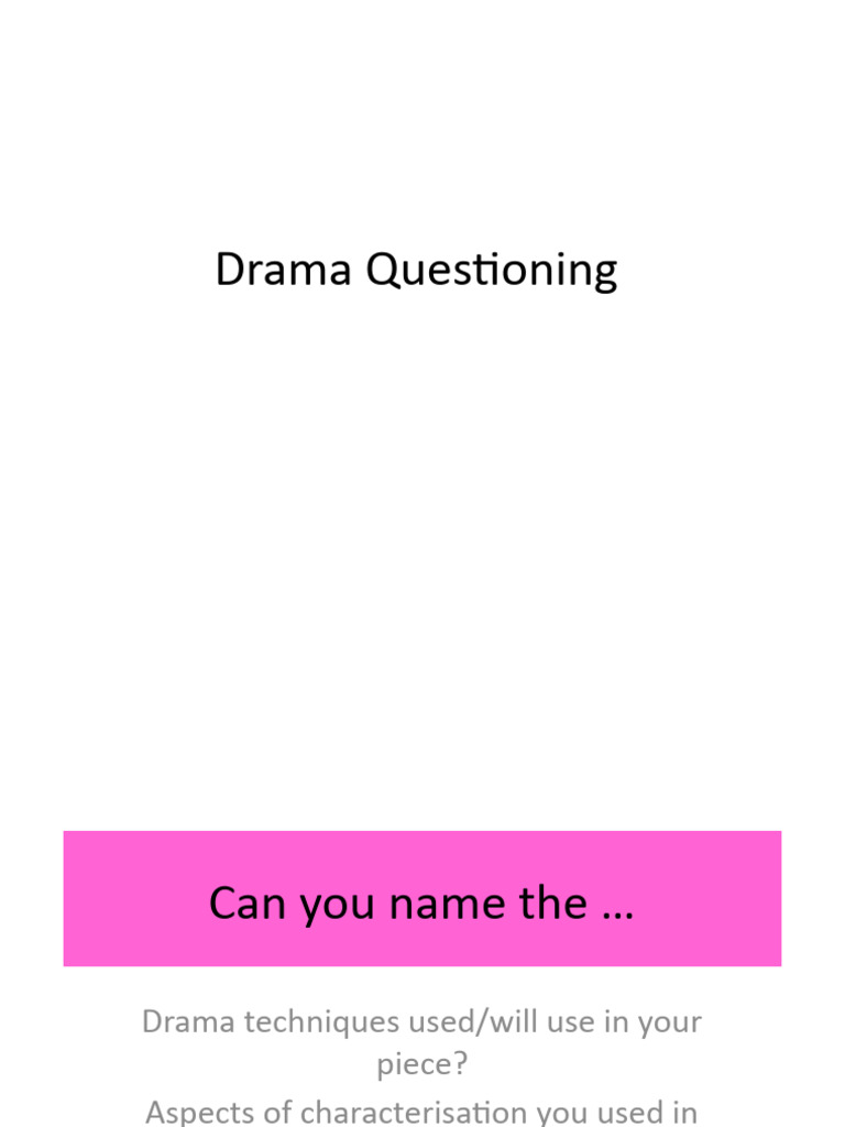 Blooms Generic Drama Questions | PDF | Human Communication | Cognition