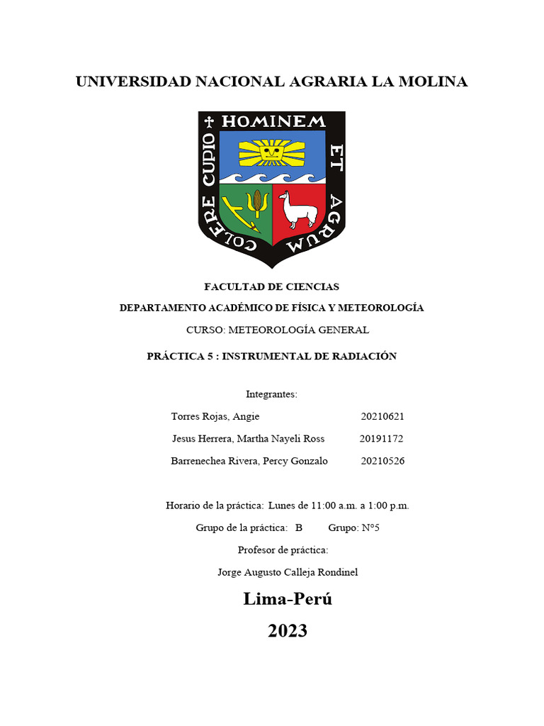 Informe 3 Prac 5 Meteorología General | PDF | Energía solar | Meteorología