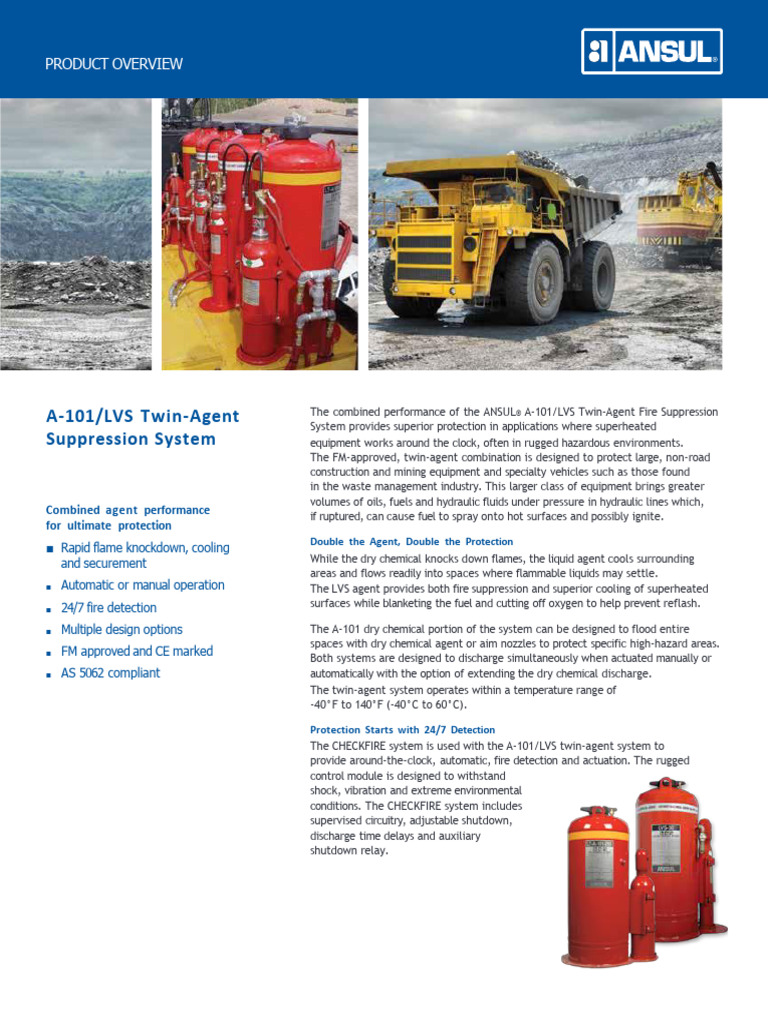 Brochure ANSUL A 101 LVS Twin Agent Suppression System | PDF | Fires ...