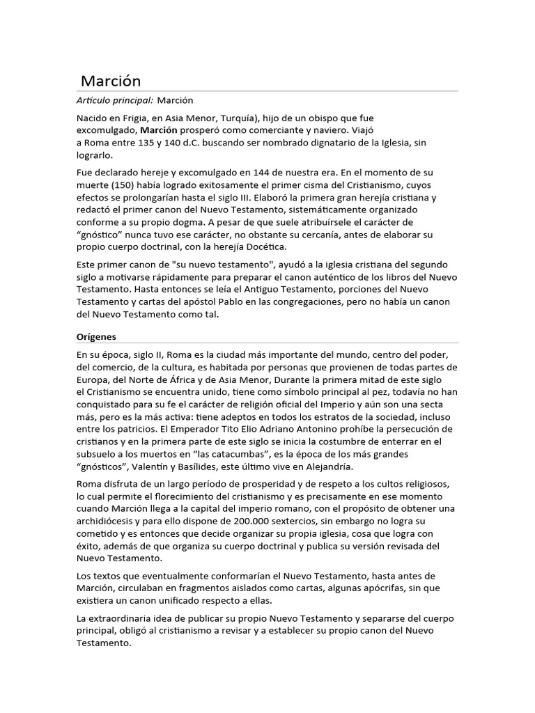 El Hereje Marcion | PDF | Jesús | Mesías